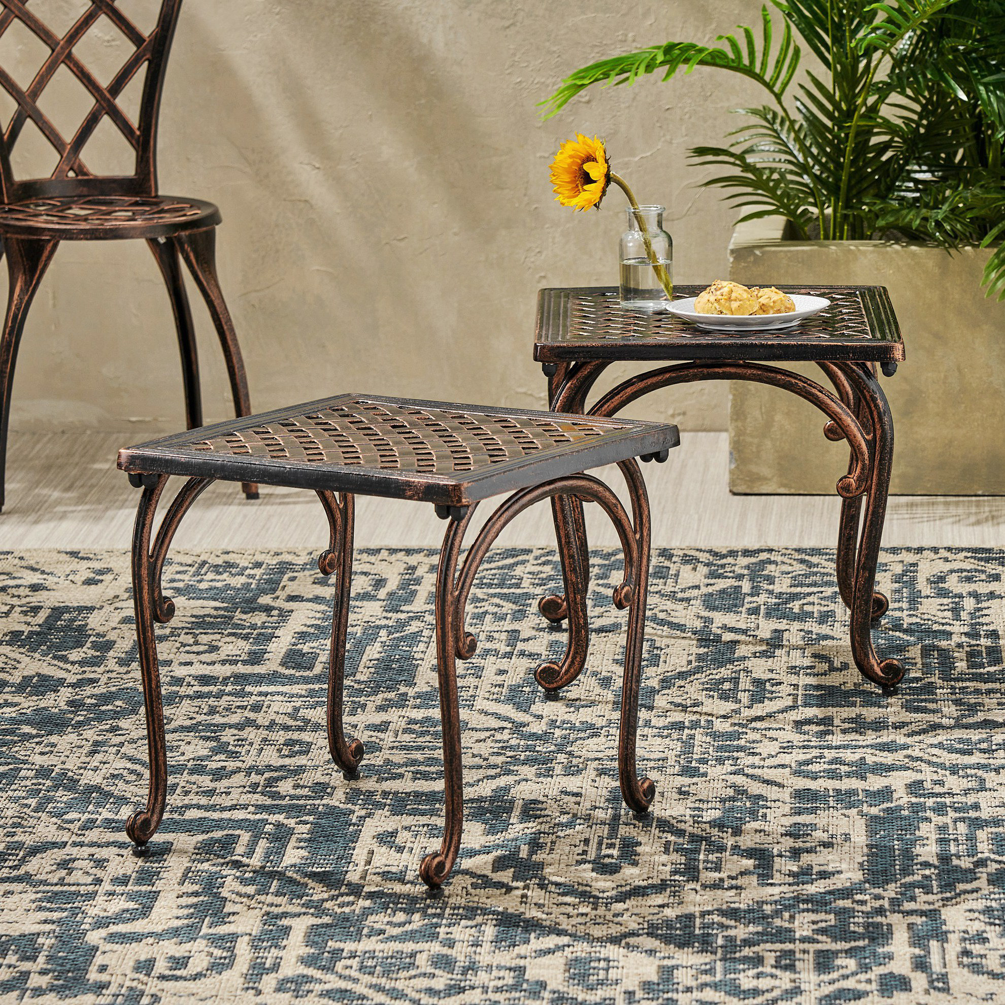 Lark Manor LAUGHLIN KD CAST END TABLE [SET OF 2 PCS] - Wayfair Canada